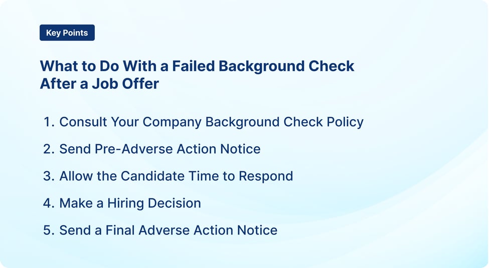 What to Do When a Candidate Failed a Background Check After Job Offer