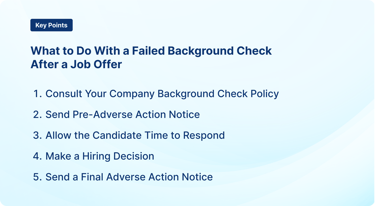 What to Do When a Candidate Failed a Background Check After Job Offer