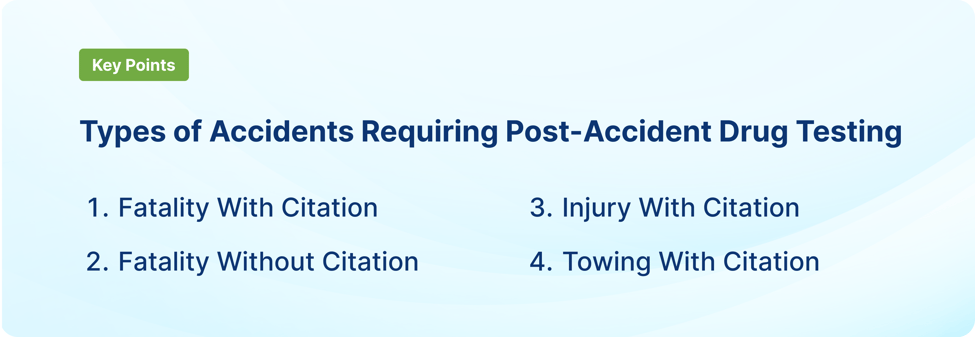 When Is FMCSA Post-Accident Drug Testing Required?