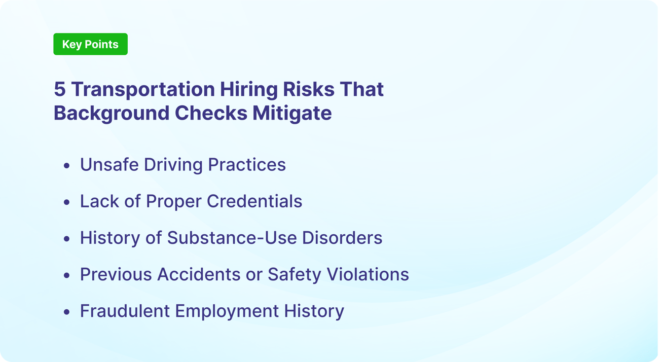Truck Driver Risk Mitigation Through Background Checks