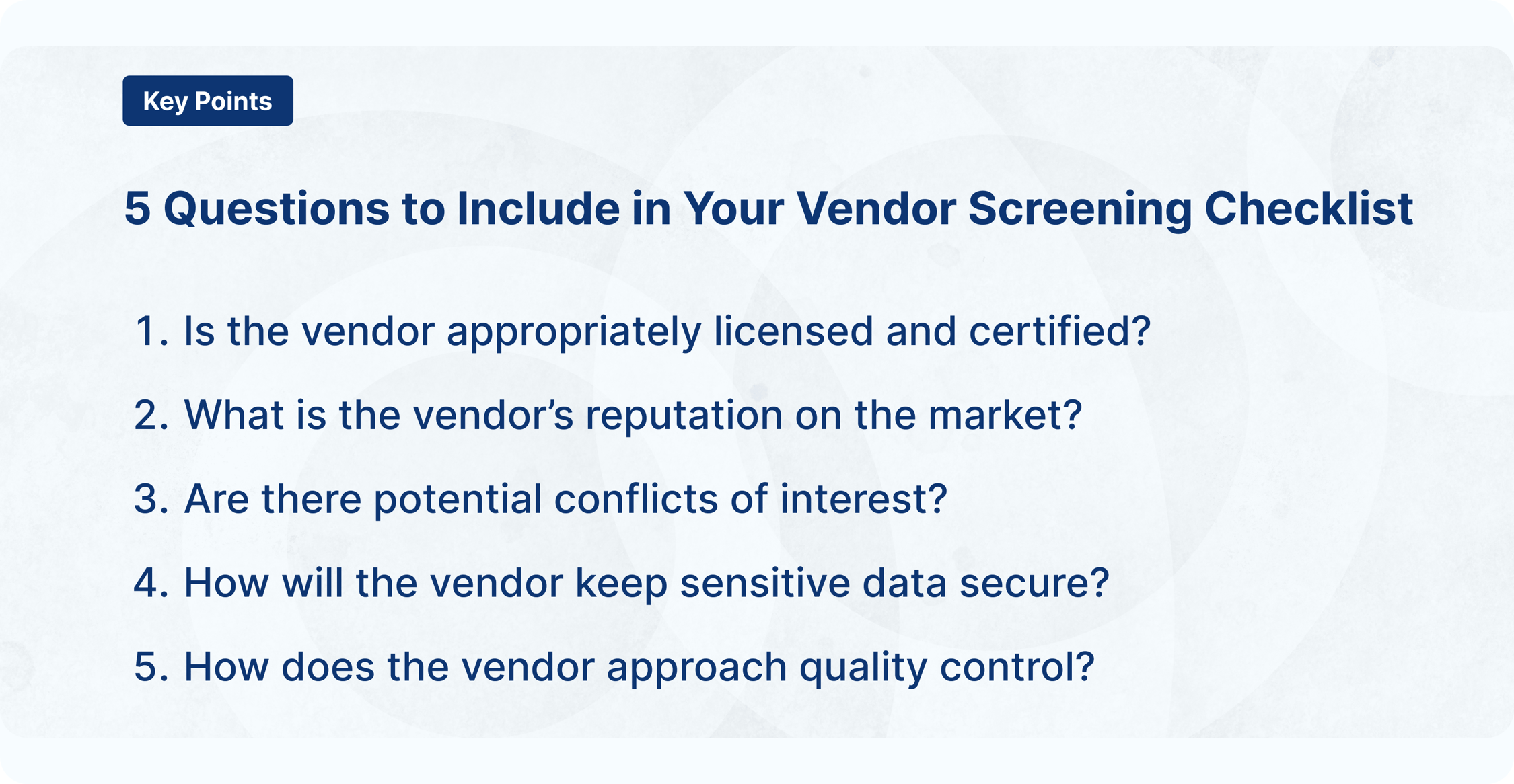 5 Vendor Screening Questions That Will Reduce Your Risk
