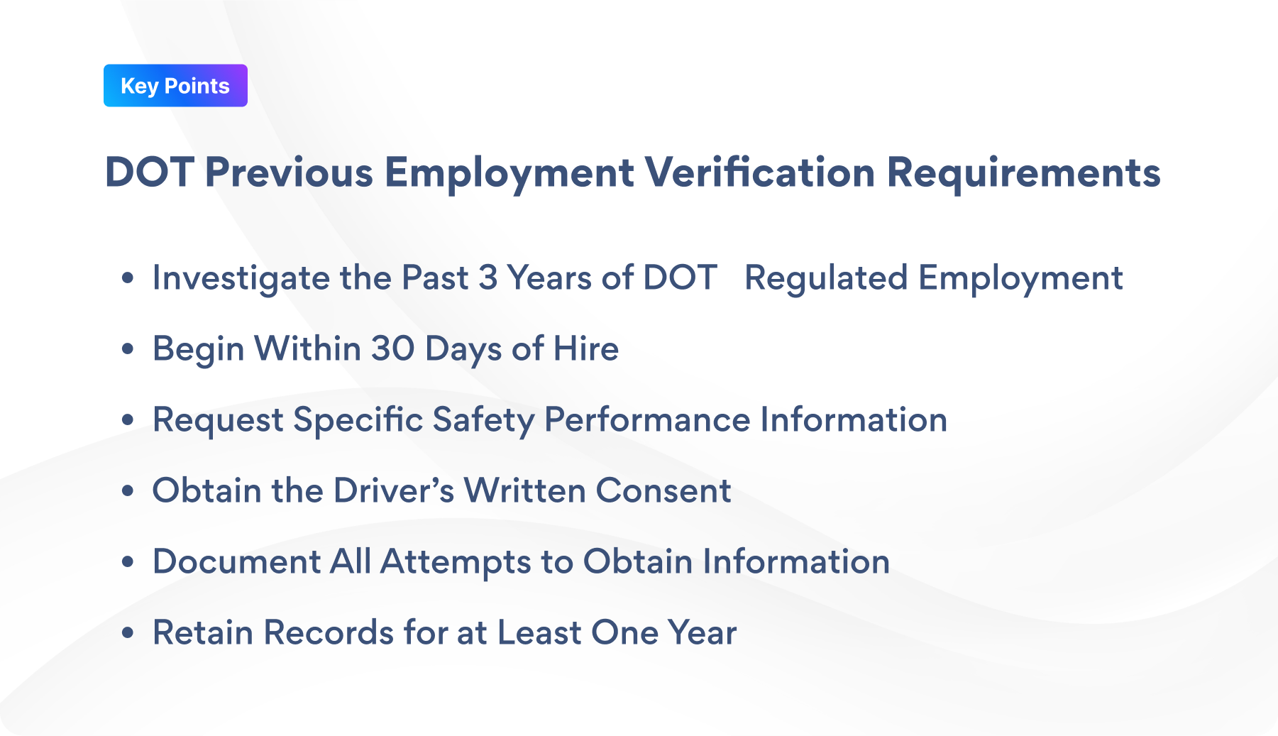 DOT Previous Employment Verification Requirements